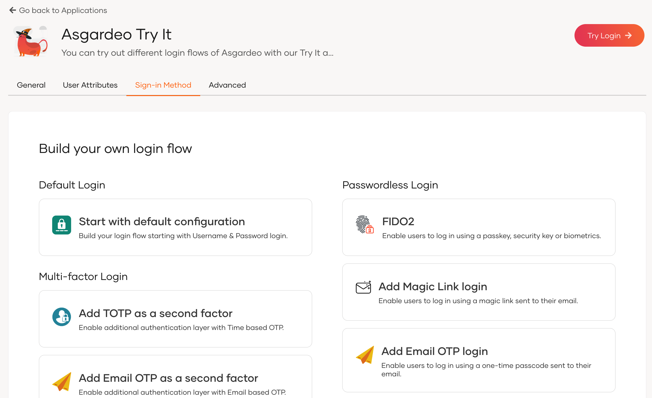 Try app login | Asgardeo Docs