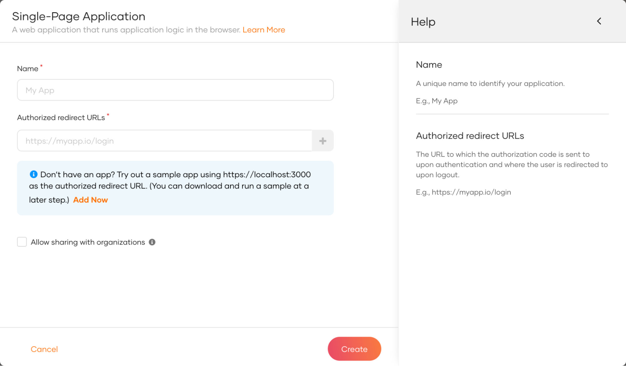 Register an application - Asgardeo