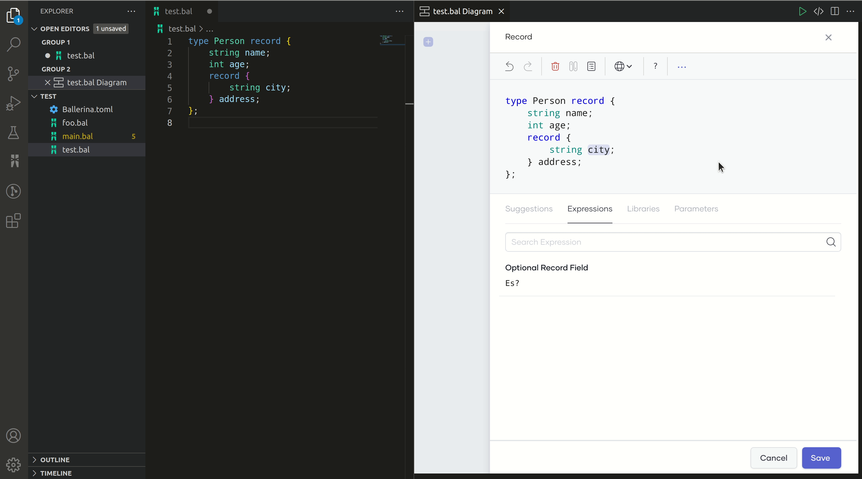 record-editor-ballerina-extension-for-visual-studio-code