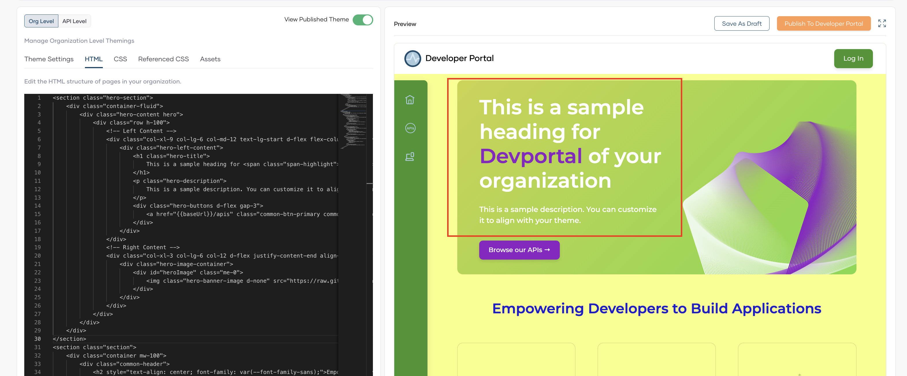 Bijira Documentation | Theme in Organizational Level