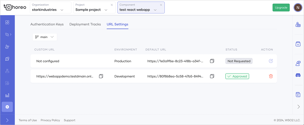 Configure a Custom Domain for Your Organization - Choreo Documentation | AI-Native Internal ...