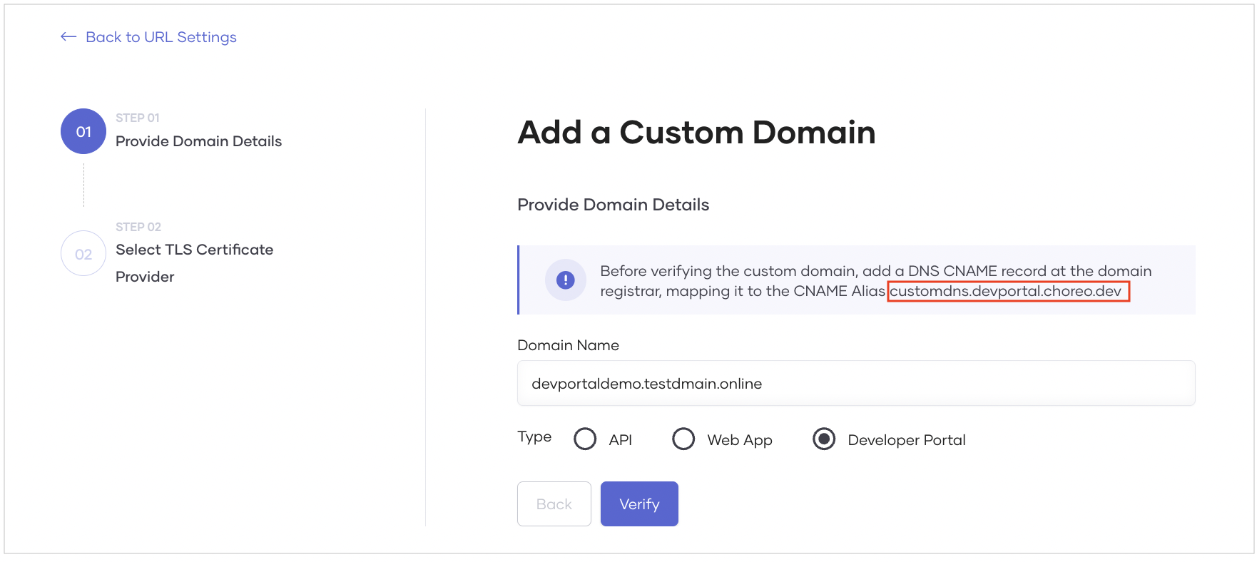 Configure a Custom Domain for Your Organization - Choreo Documentation ...